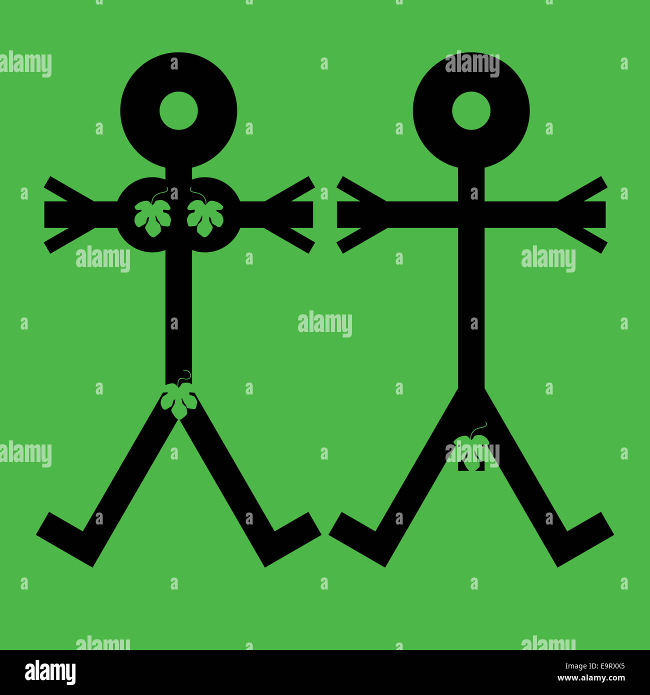 Adam and Eve Icon Stock Photo - Alamy