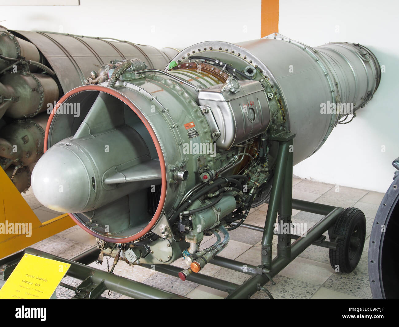 The image features a Bristol Siddeley Orpheus 803 engine from 1958 ...