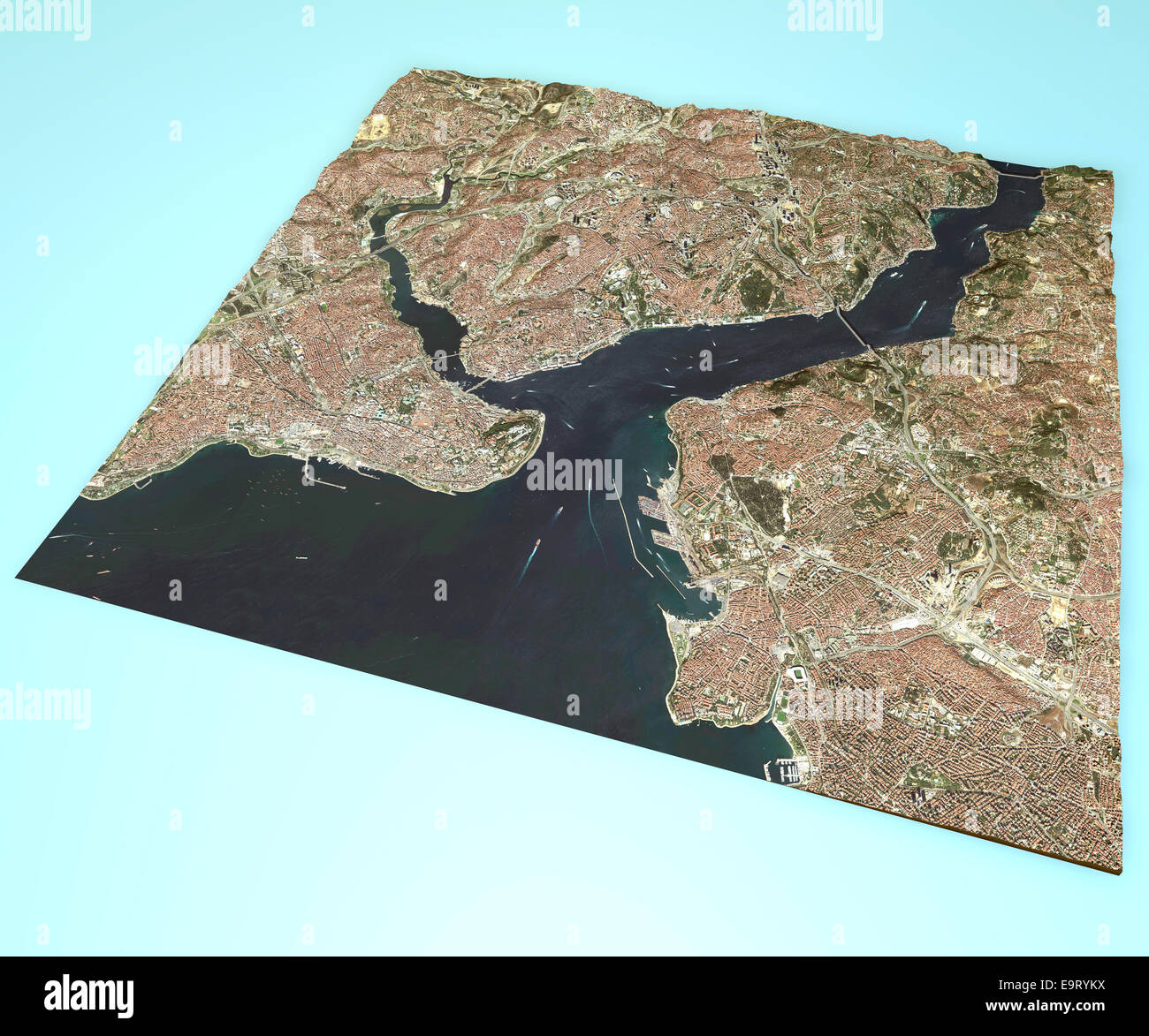 3d Istanbul, satellite view, map. Element of this image are furnished ...