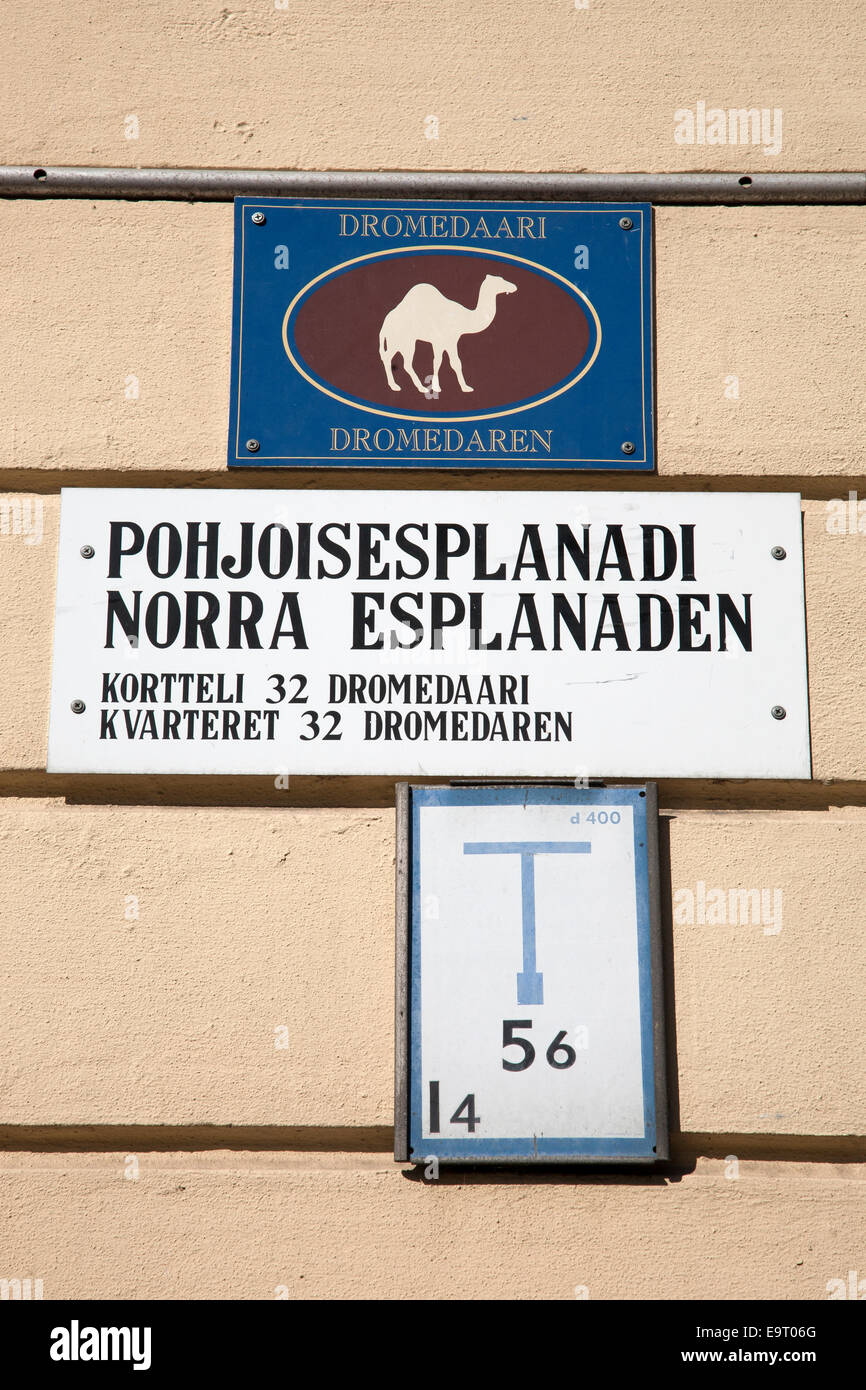 Pohjoisesplanadi Street Sign, Helsinki; Finland Stock Photo - Alamy