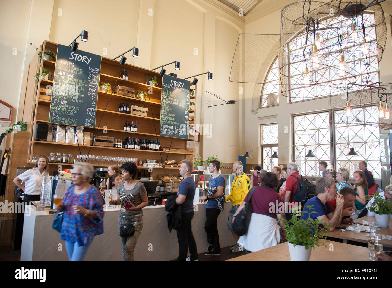 Story Cafe, Old Market Hall, Helsinki, Finland Stock Photo - Alamy