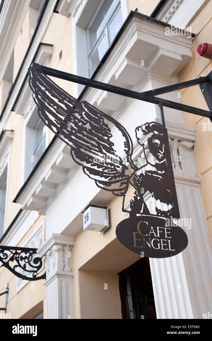 Cafe Engel Sign, Helsinki; Finland Stock Photo - Alamy