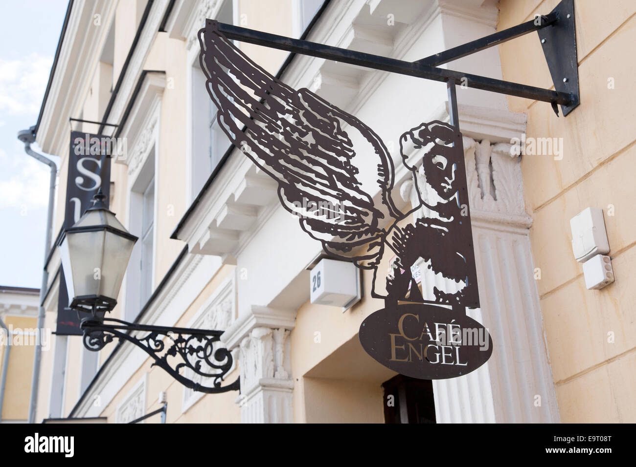 Cafe Engel Sign, Helsinki; Finland Stock Photo - Alamy
