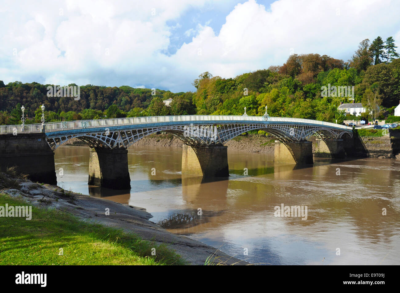 Chepstow bridge (Old Wye Bridge) over the River Wye, Chepstow ...