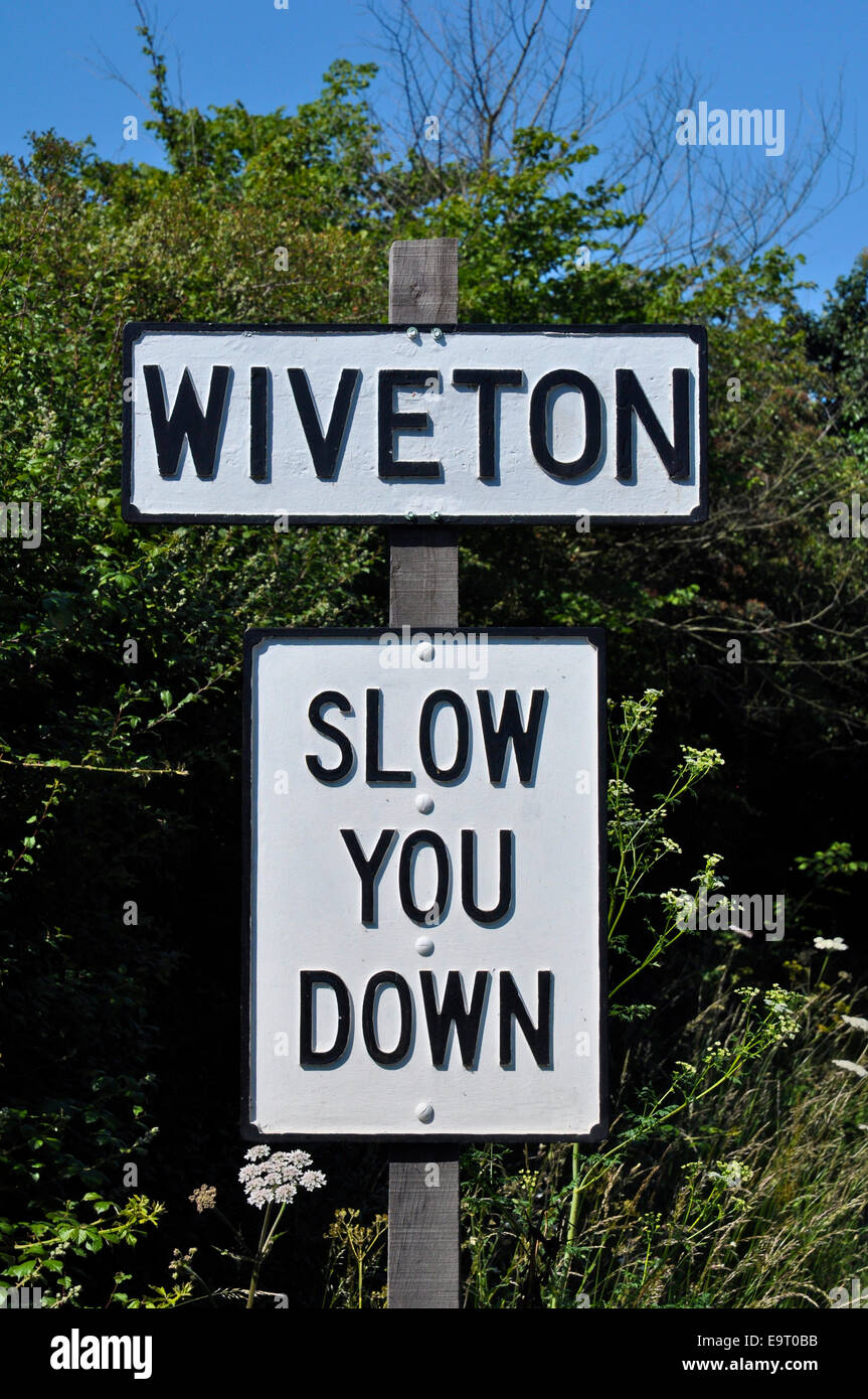 Village and road sign, Wiveton, Norfolk, England, UK Stock Photo - Alamy