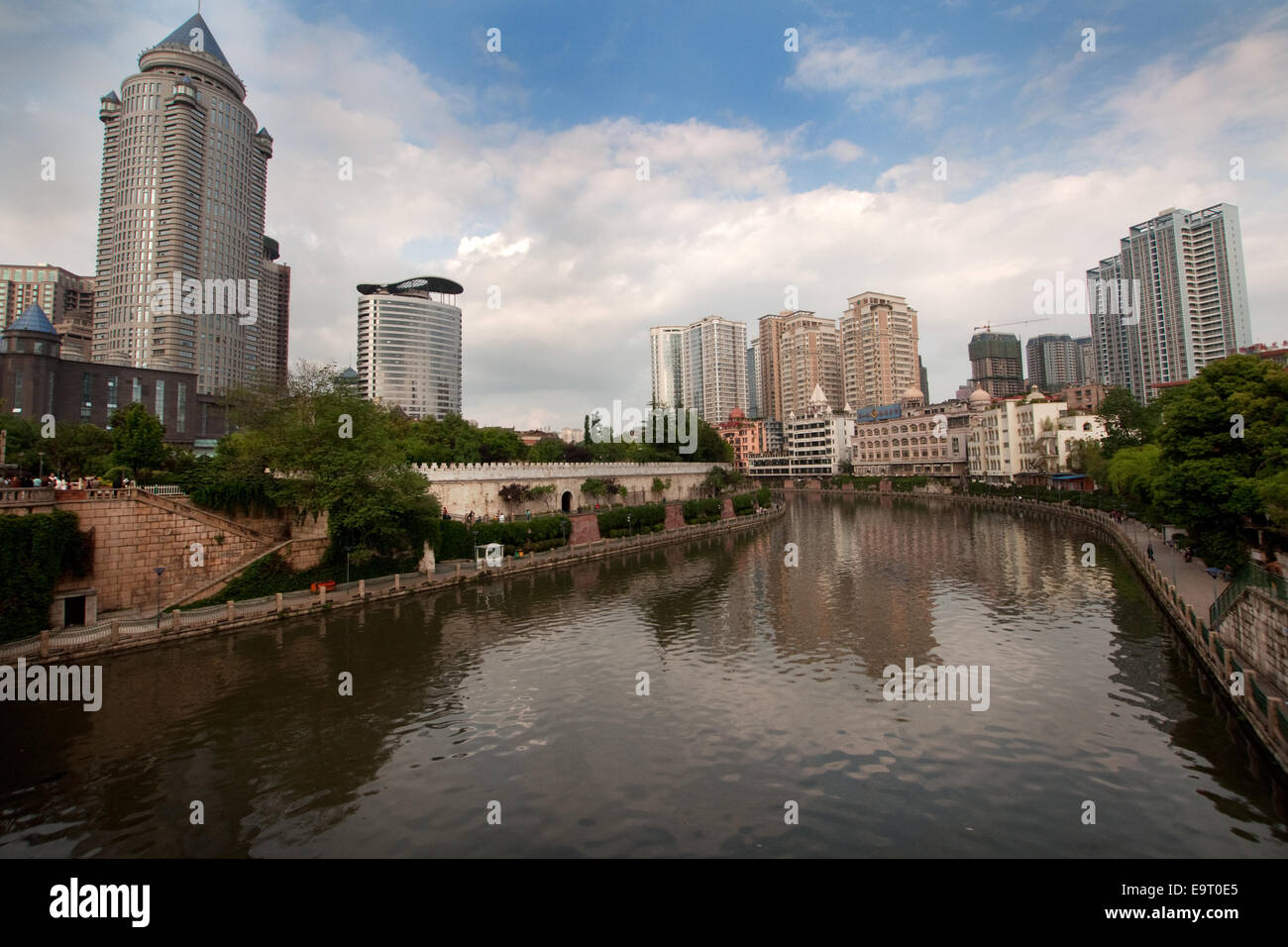 Skyscrapers mirroring on Nanming River, Guiyang, China Stock Photo - Alamy