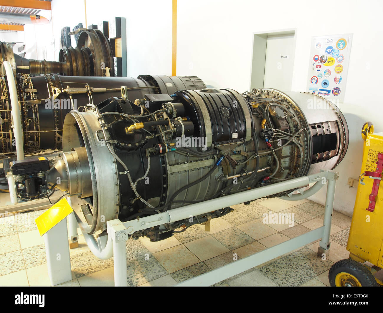 The Curtiss-Wright J 65 W7C turbojet engine from 1950, displayed at ...