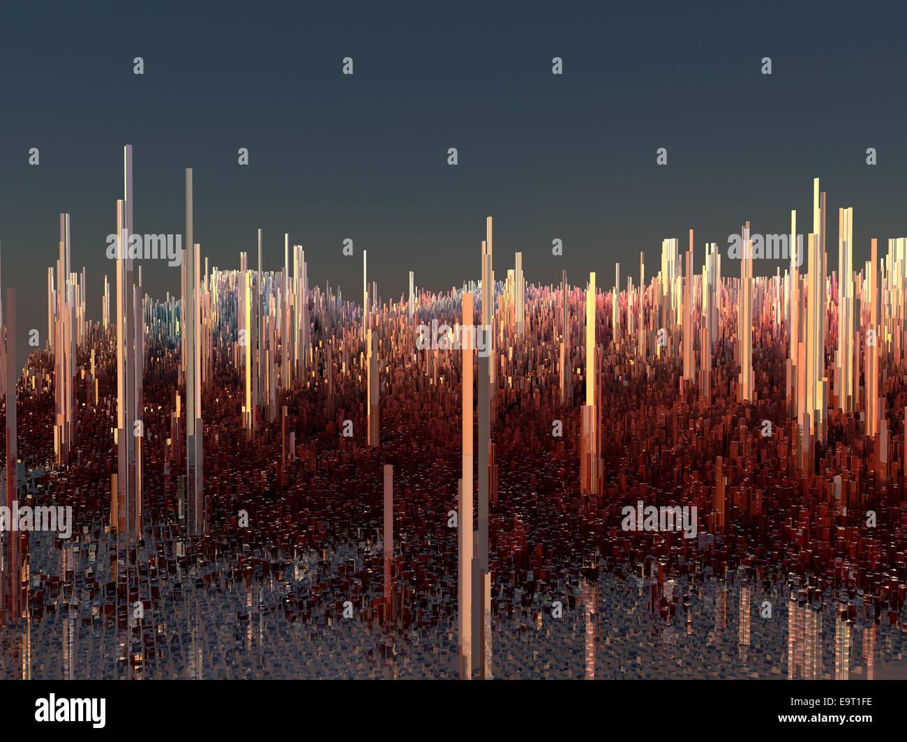 3d City of the future, skyscrapers, science fiction, abstract Stock ...