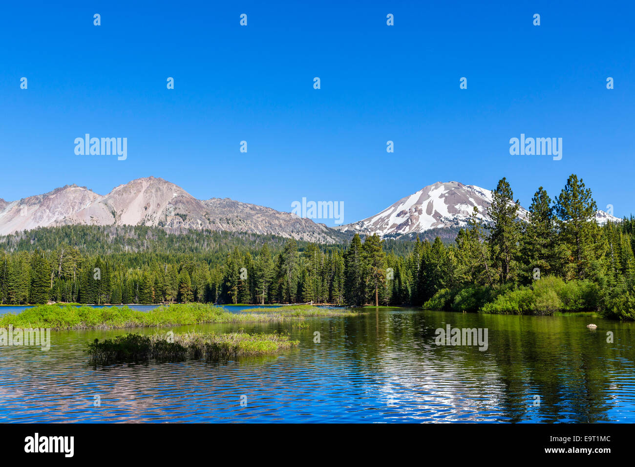 View Of Lassen Peak From Manzanita Lake Lassen Volcanic National Park