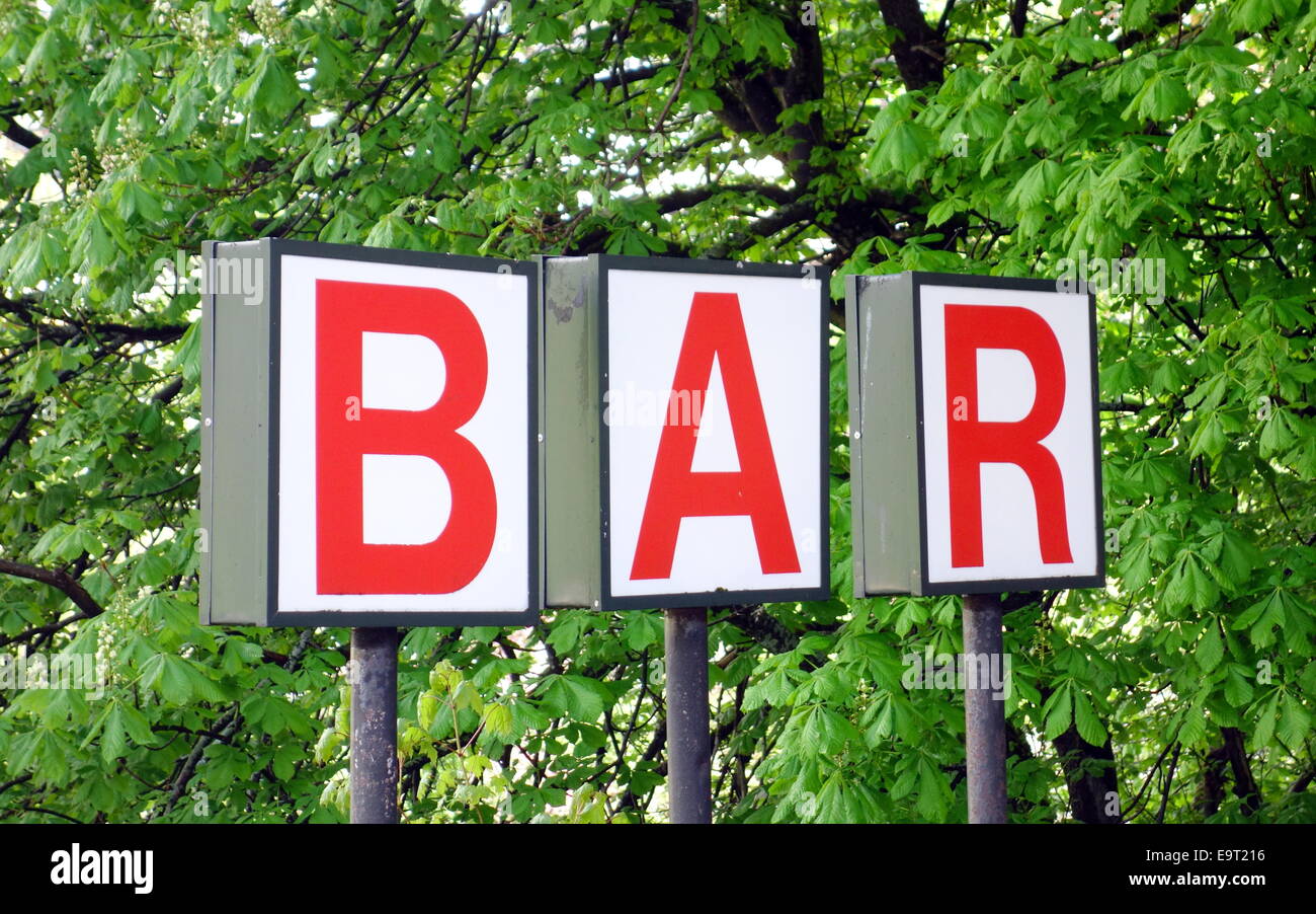 White text red sign hi-res stock photography and images - Alamy