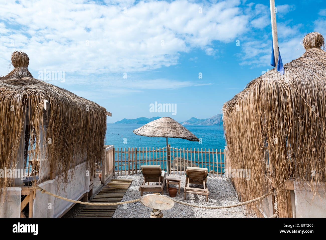 Straw huts relaxation chairs hi-res stock photography and images - Alamy