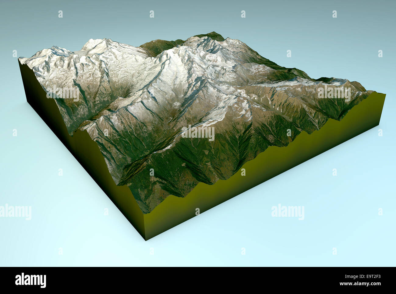 Aerial view of the Monte Disgrazia and the surrounding area map in 3d ...