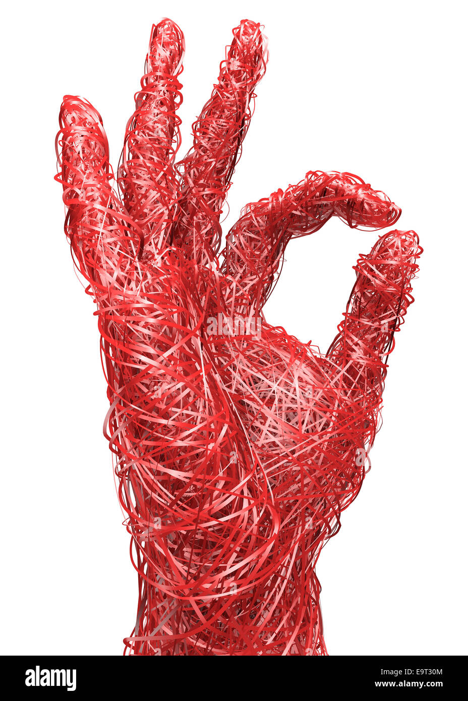 Ok, hand gesture made by paper hand Stock Photo - Alamy