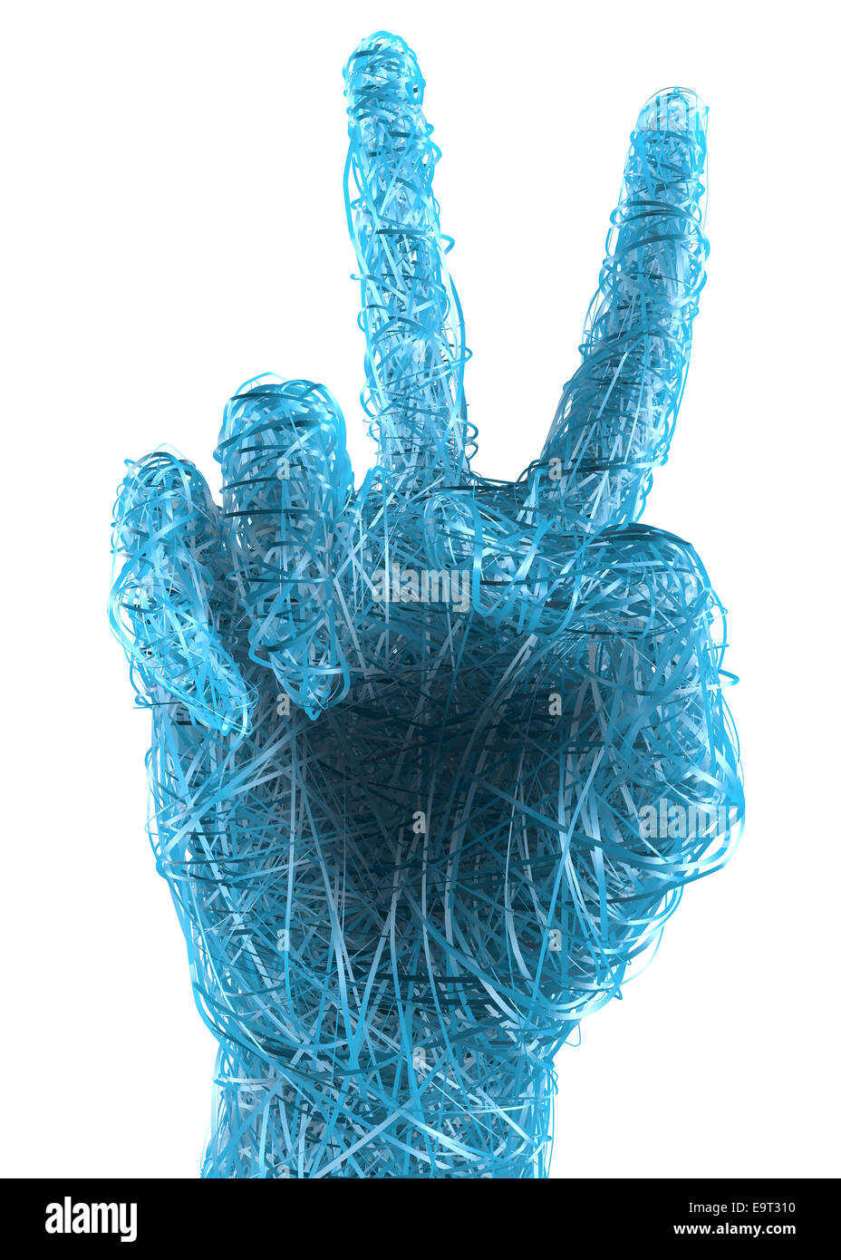 Peace, victory, hand gesture sign illustration Stock Photo - Alamy