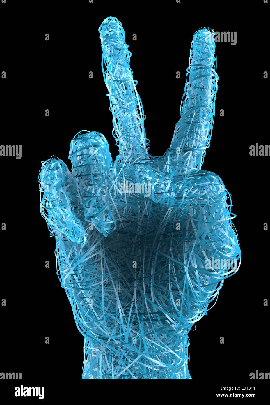 Peace, victory, hand gesture sign illustration Stock Photo - Alamy