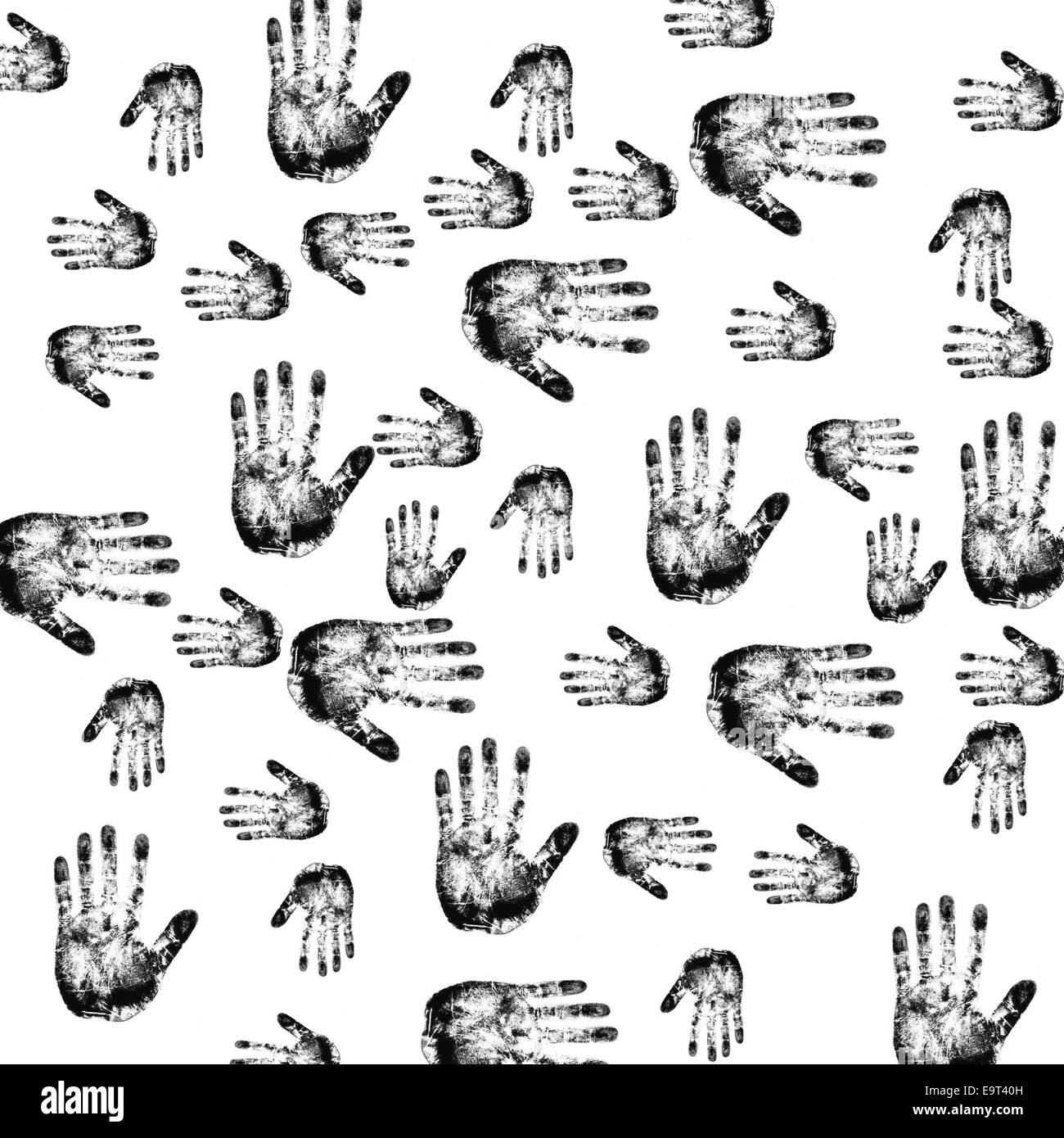 Handprint handprints Black and White Stock Photos & Images - Alamy