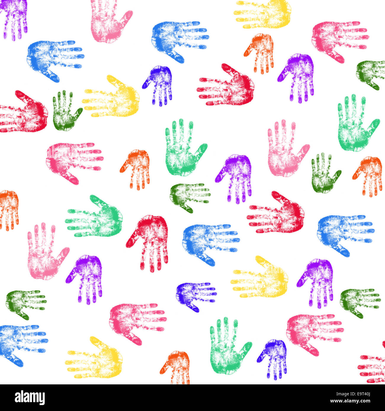 Colorful Hand prints Stock Photo - Alamy