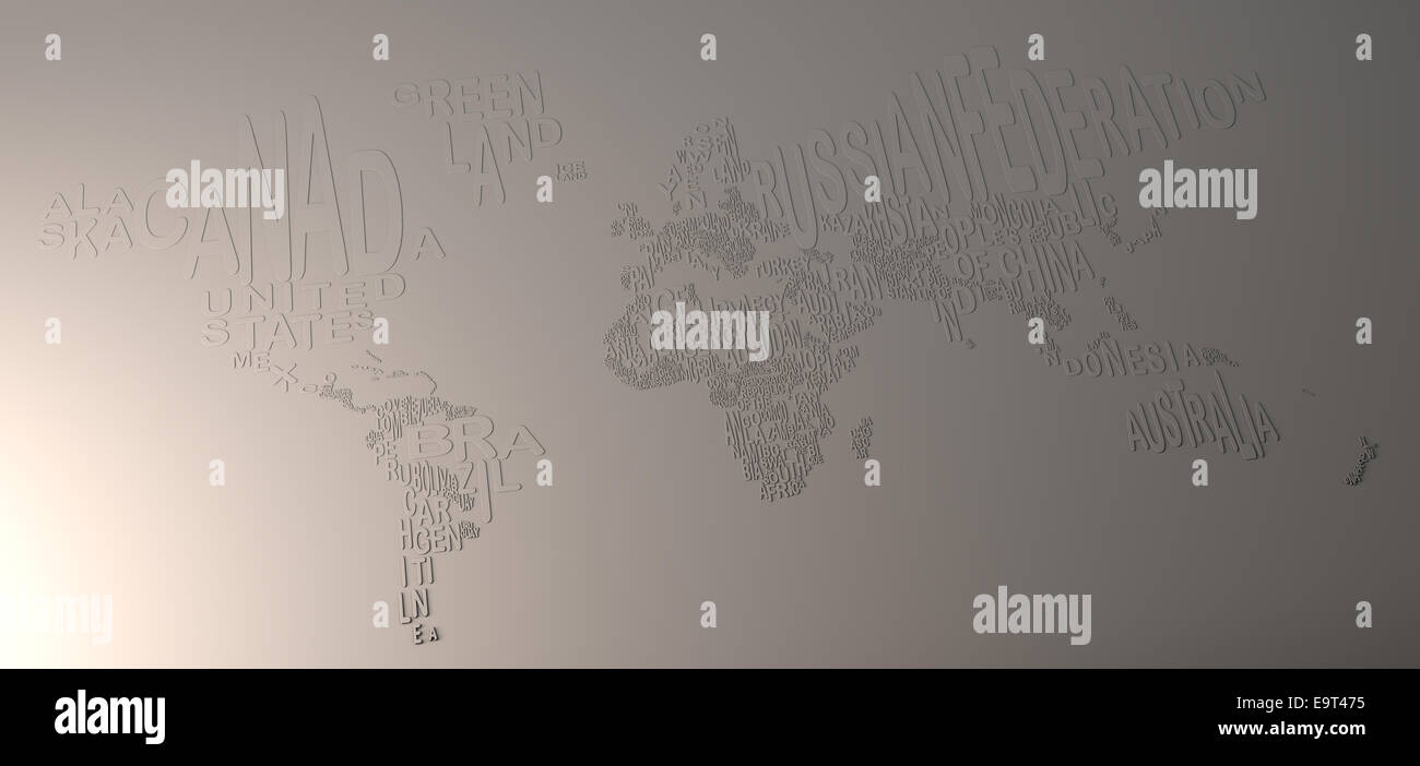 World Map made of letters Stock Photo - Alamy
