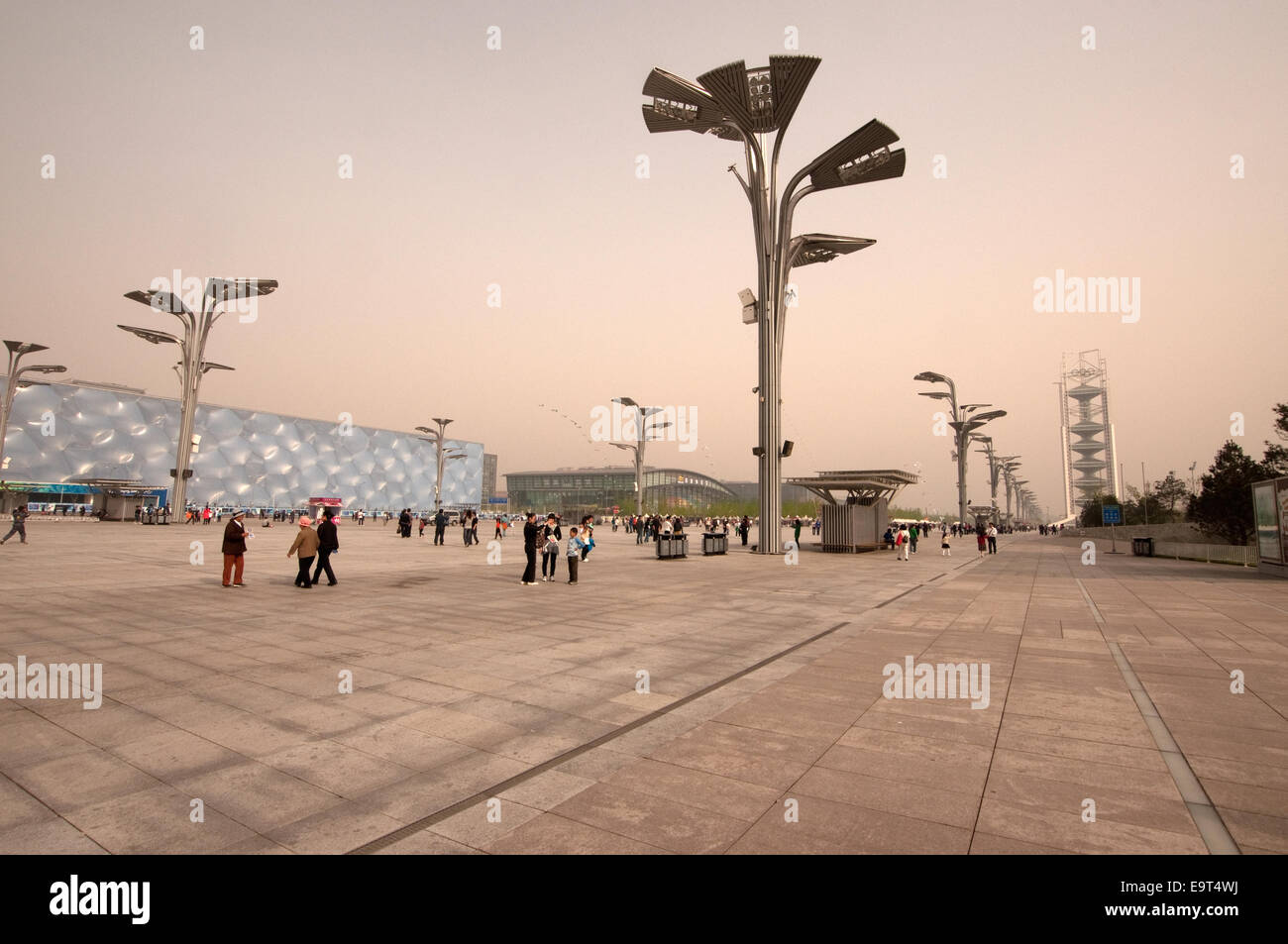 LED illumination lamps at Olympic Park and the Water Cube, Beijing ...