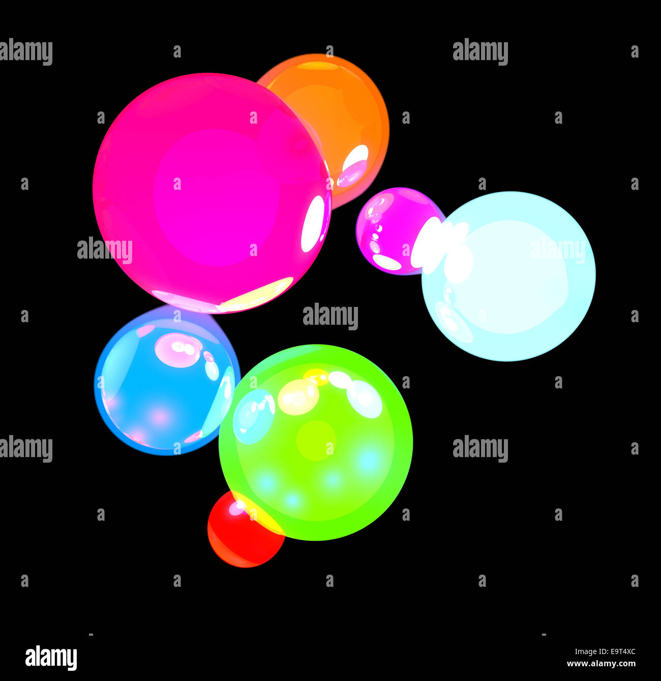 Abstract colorful glowing balls Stock Photo - Alamy