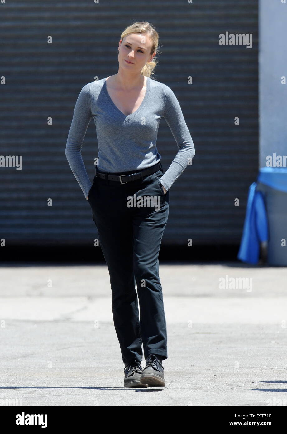Actress Diane Kruger spotted on the set of "The Bridge" filming in ...