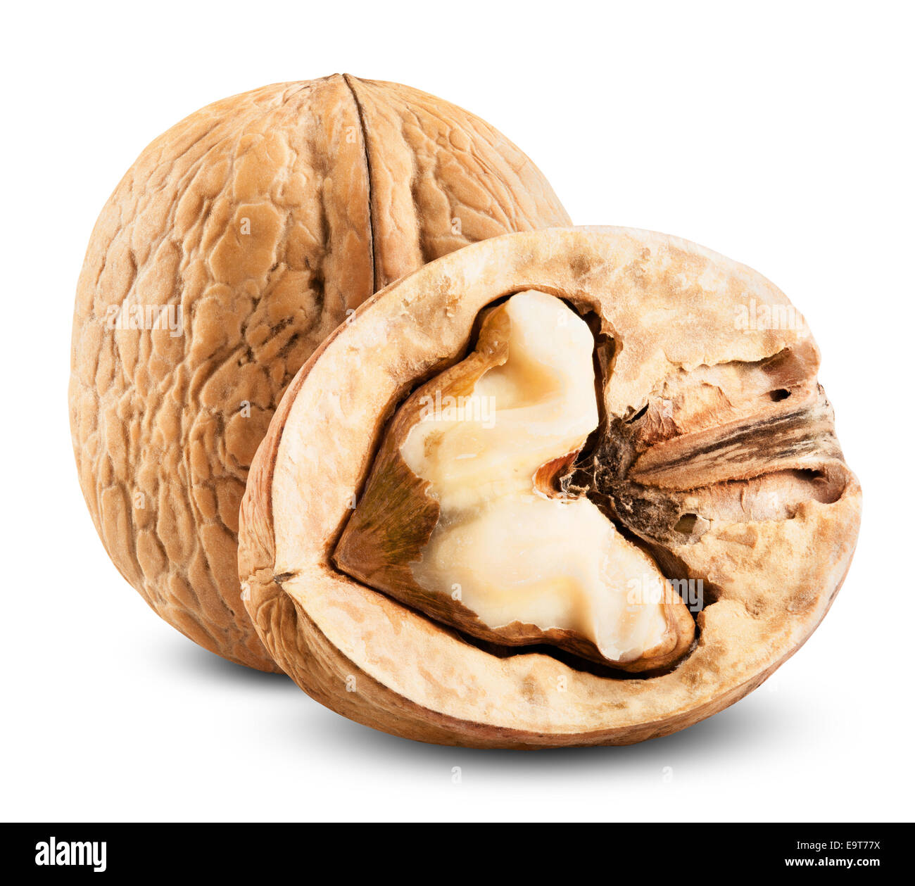 Walnut isolated on white background. Clipping Path Stock Photo - Alamy