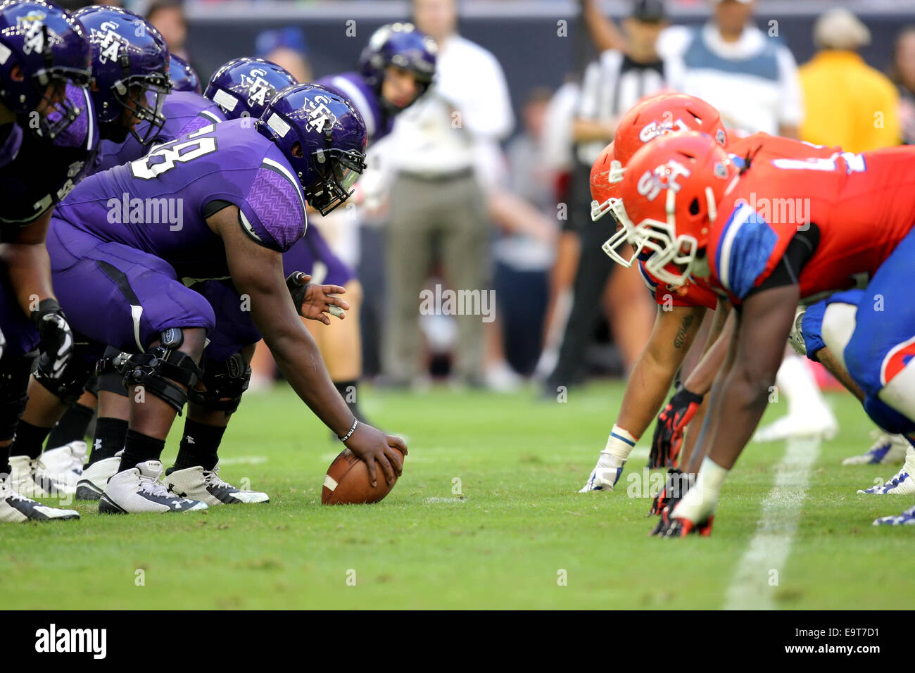 Houston, Texas, USA. 01st Nov, 2014. The Stephen F. Austin Lumberjacks ...