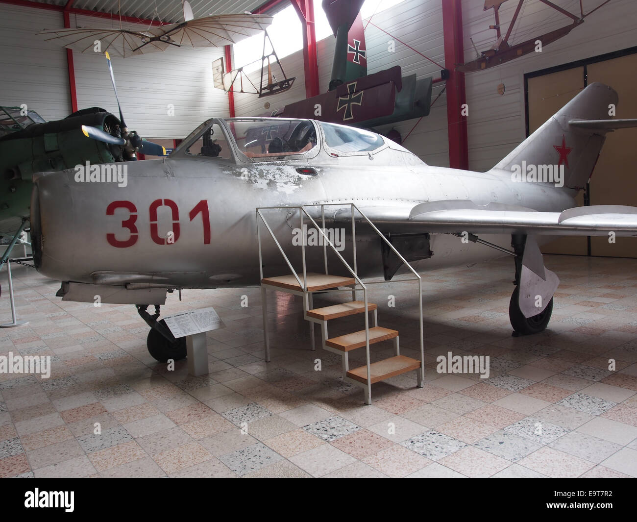 The MiG-15, Lim-2, in Soviet Air Force markings with the tail number ...