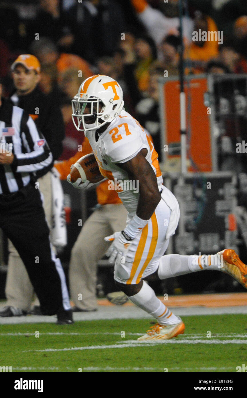 Columbia, South Carolina, USA, 1st Nov, 2014. Tennessee DB Justin ...