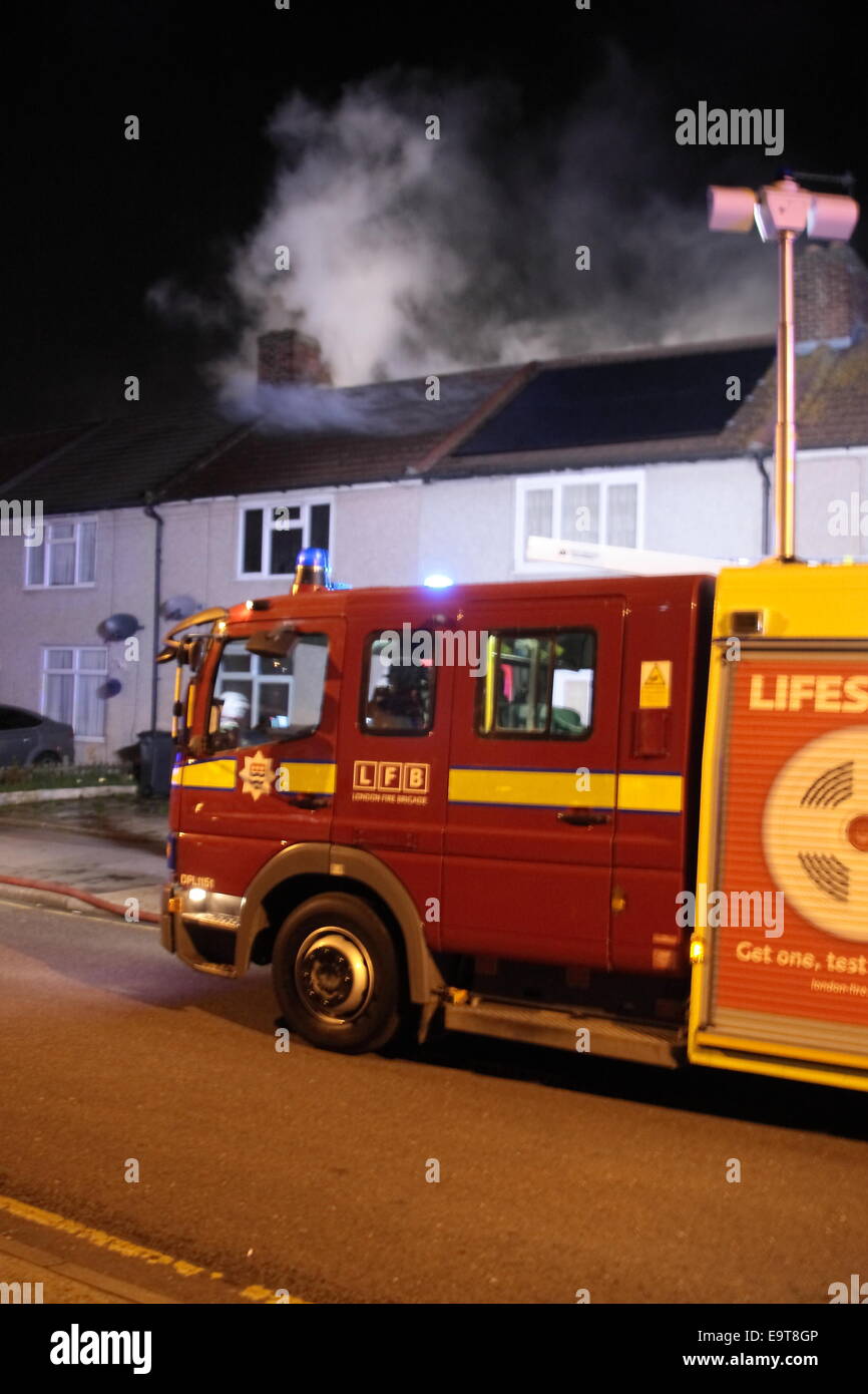 Dagenham, London, UK. 01st Nov, 2014. Dagenham, Conservatory fire ...