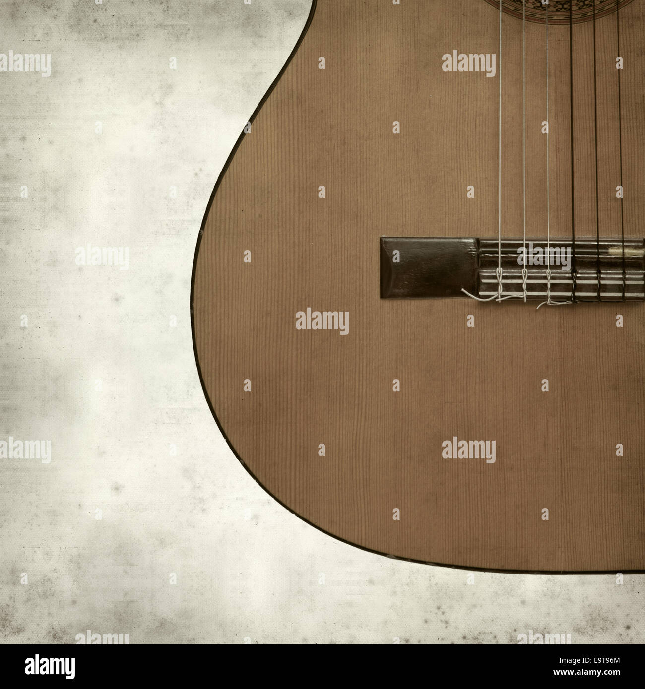 textured old paper background with classic acoustic guitar Stock Photo ...