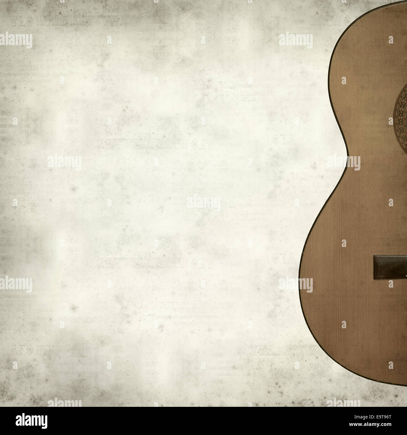 textured old paper background with classic acoustic guitar Stock Photo ...