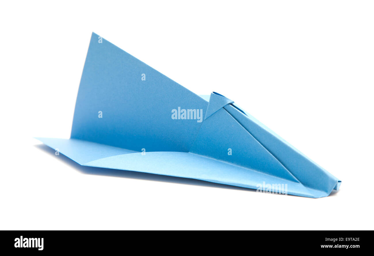 blue paper plane isolated on white Stock Photo - Alamy