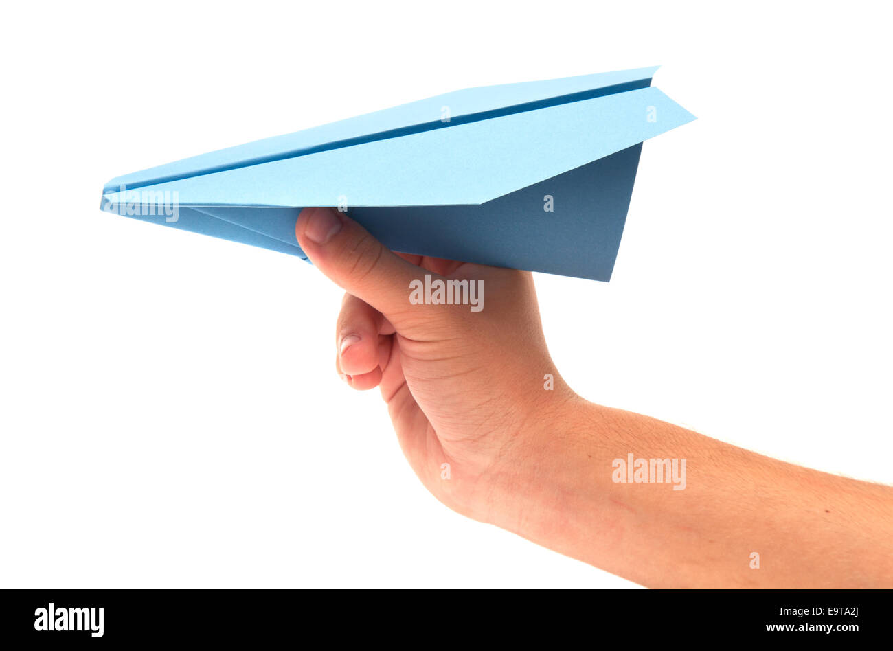 blue paper plane isolated on white Stock Photo - Alamy