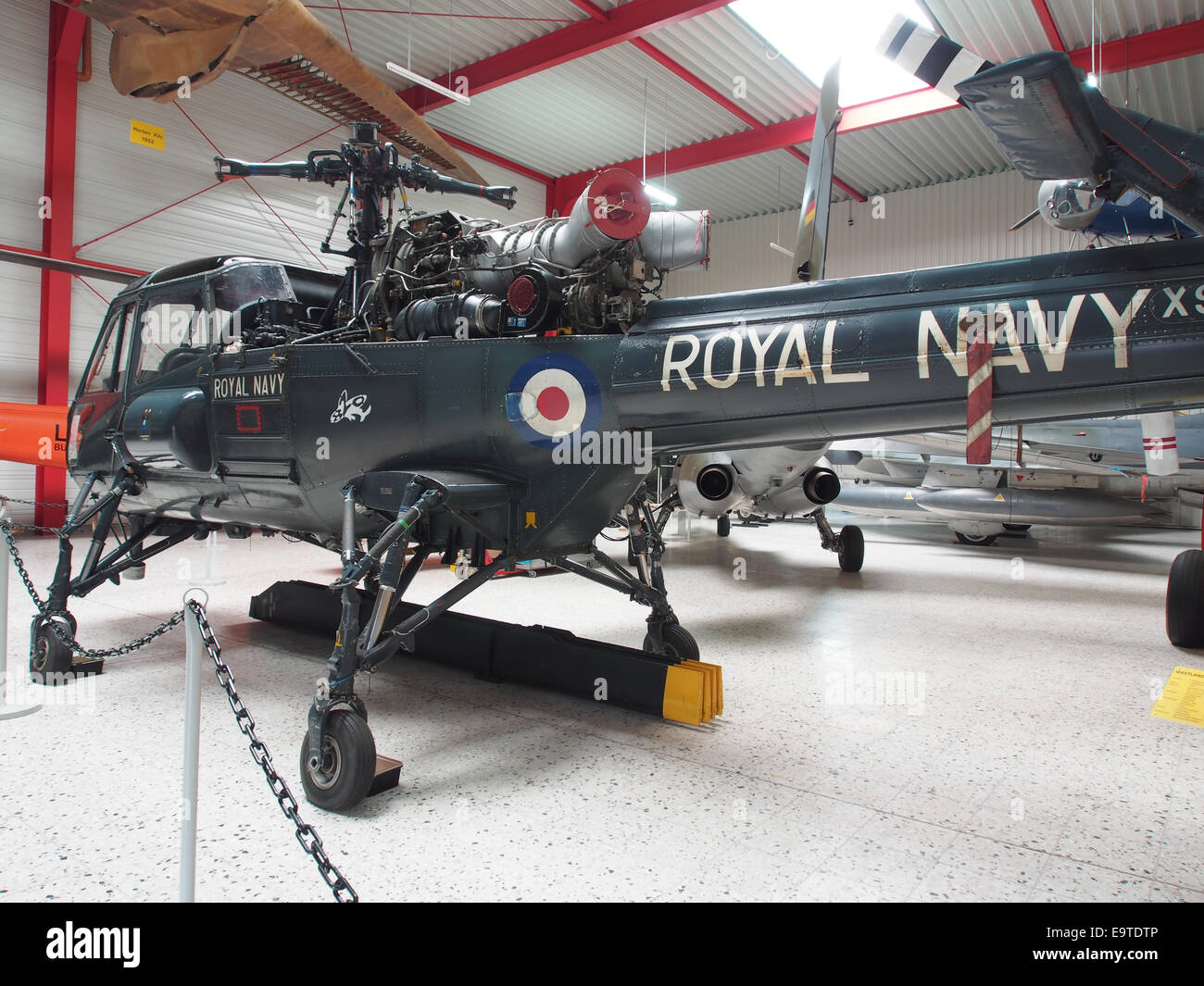 The image depicts a Westland Wasp HAS 1 helicopter, operated by the ...