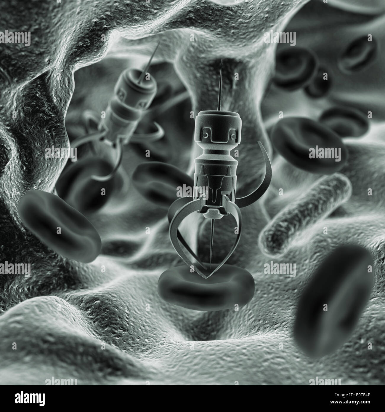 3d render of a nano robot performing surgery internally Stock Photo - Alamy