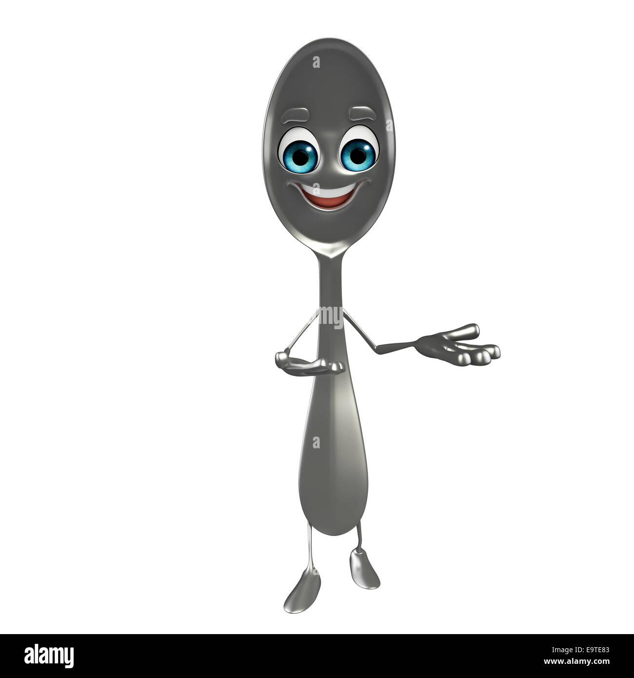 Cartoon character of spoon is presenting Stock Photo - Alamy