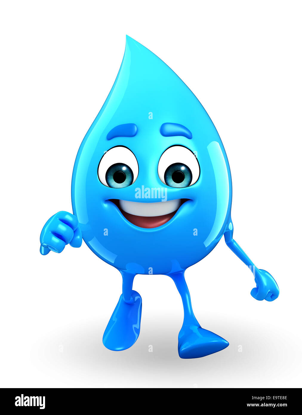 Cartoon Character Of Water Drop is walking Stock Photo - Alamy