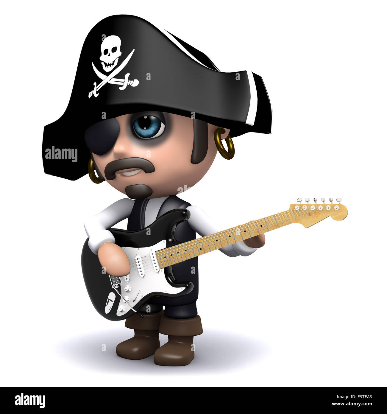 3d render of a pirate playing an electric guitar Stock Photo - Alamy