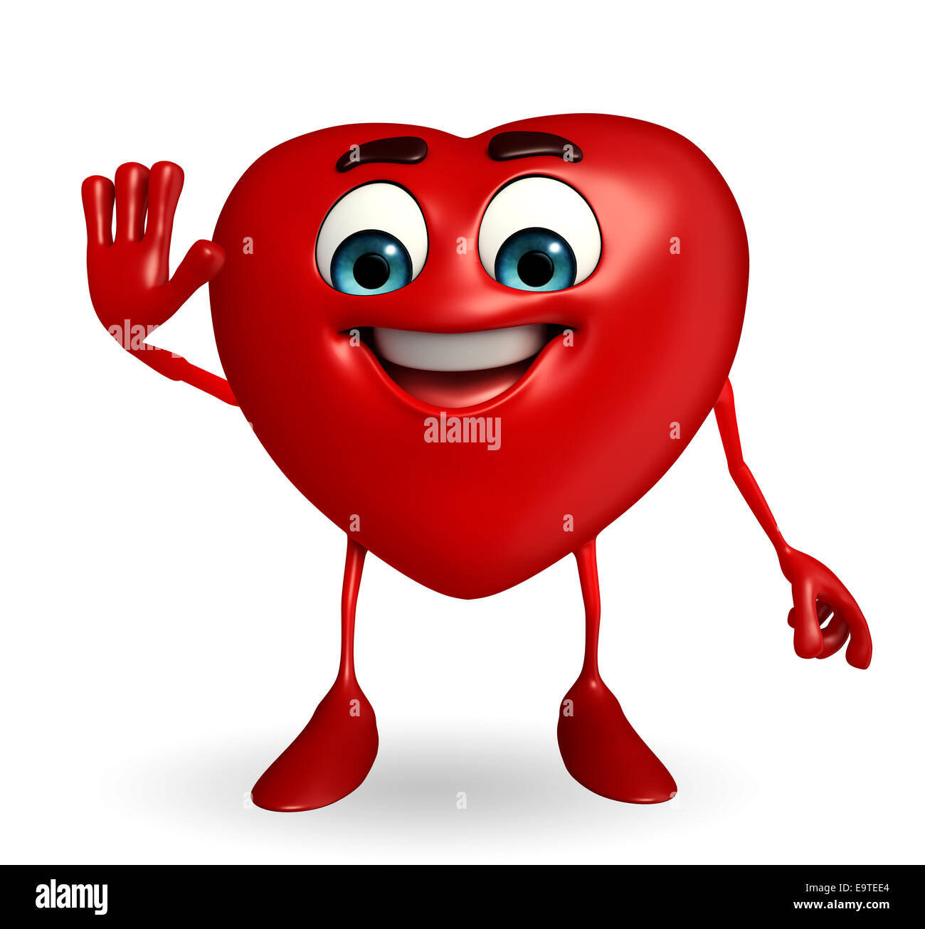 Cartoon Character of heart shape with stop sign Stock Photo - Alamy
