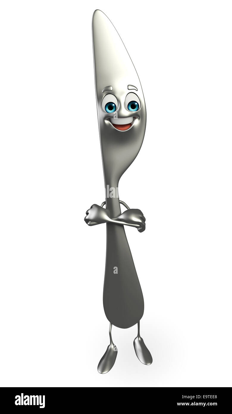 Cartoon character of knife is folding hand Stock Photo - Alamy