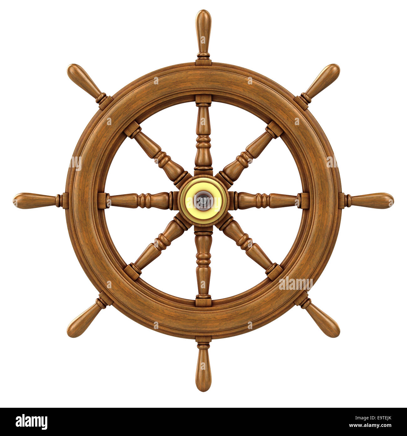 3d render of a ships wheel Stock Photo - Alamy