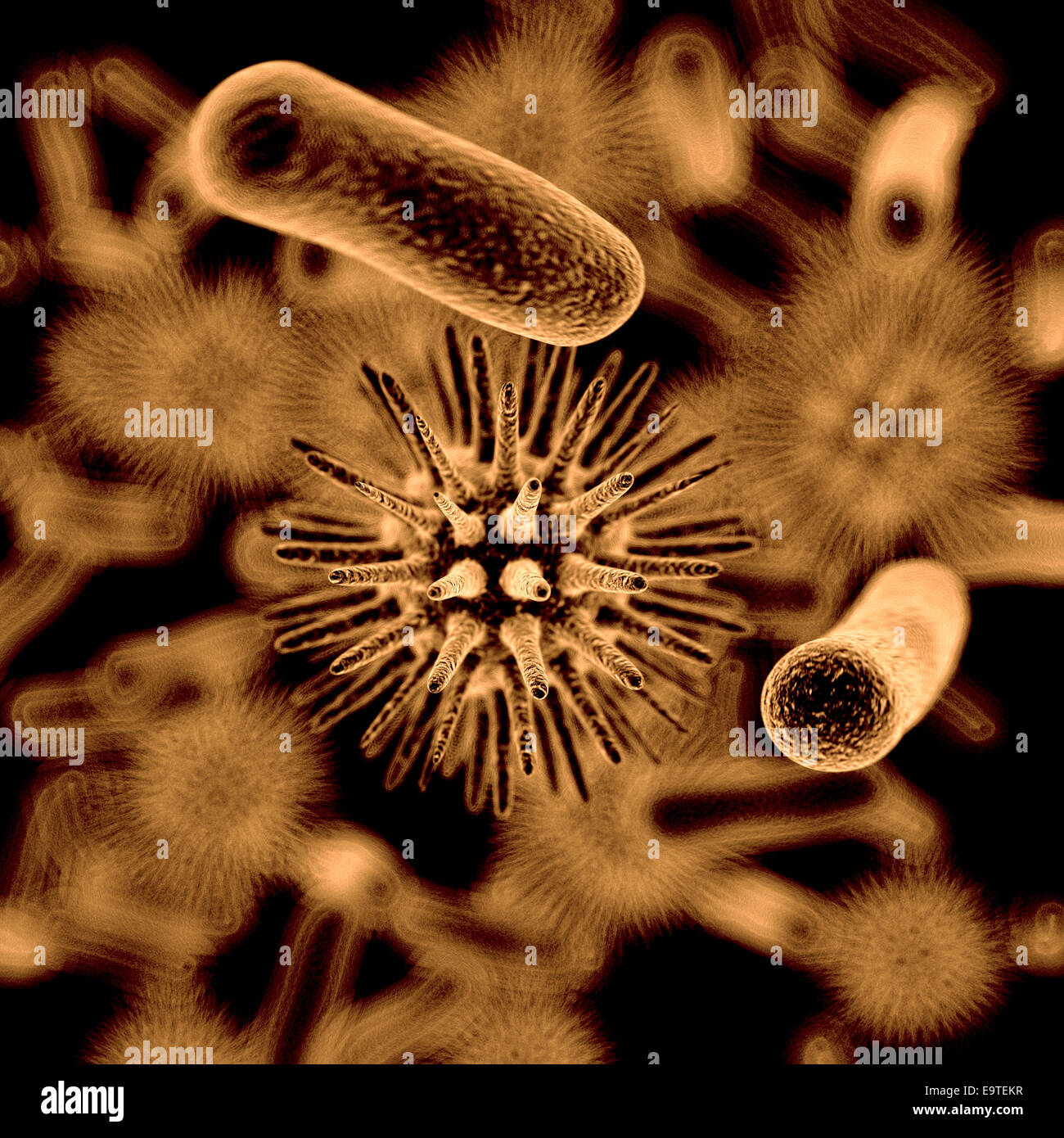 3d render of germ bacteria Stock Photo - Alamy