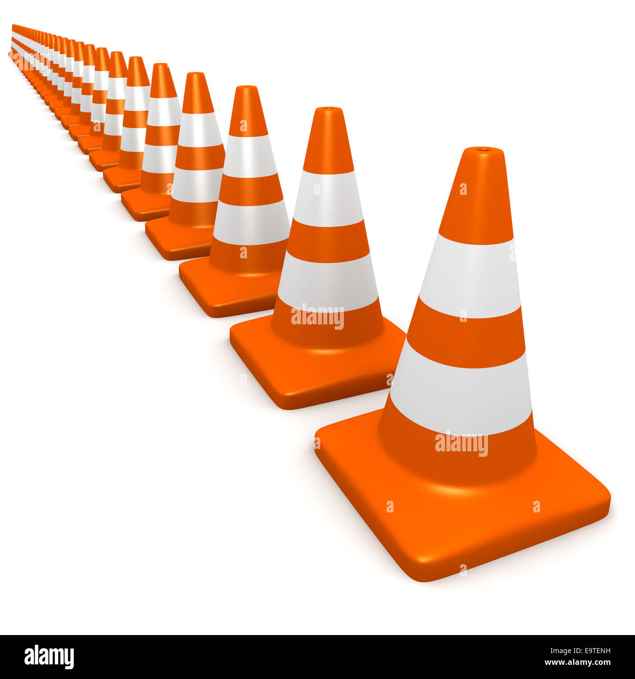 3d render of traffic cones Stock Photo - Alamy