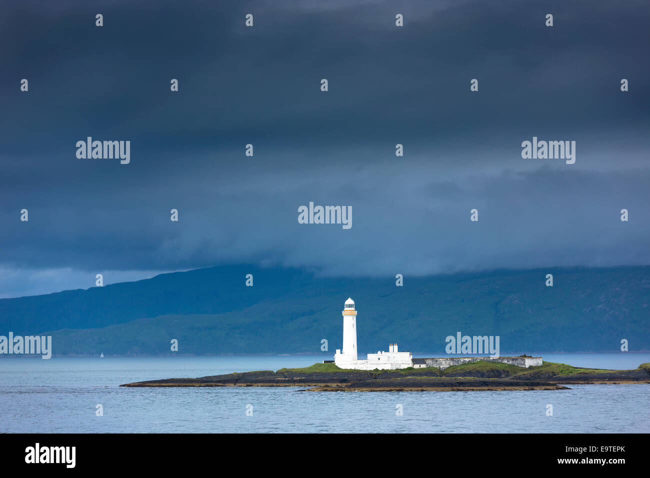 Lighthouse in Sound of Mull, Hebridean sea off Oban on the West Coast ...