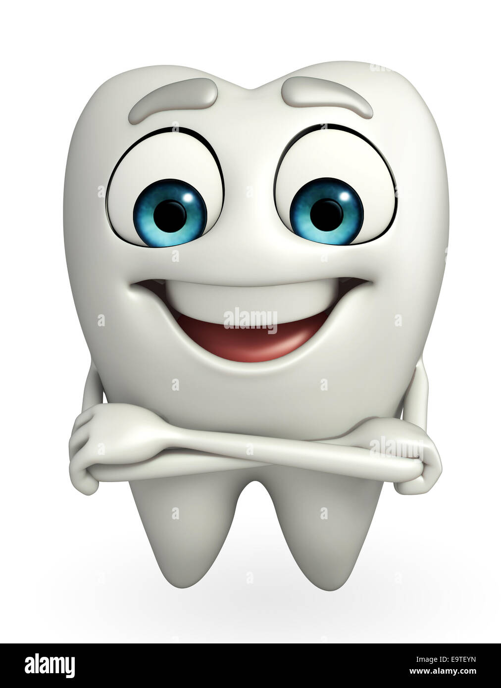 Cartoon character of teeth is holding hand Stock Photo - Alamy