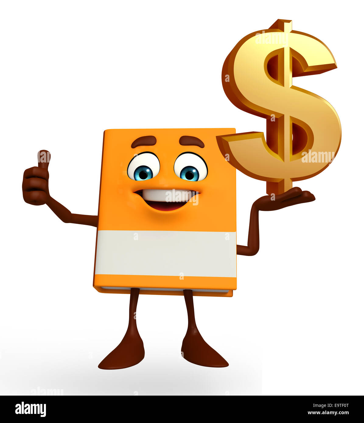 Cartoon Character of Book with dollar sign Stock Photo - Alamy
