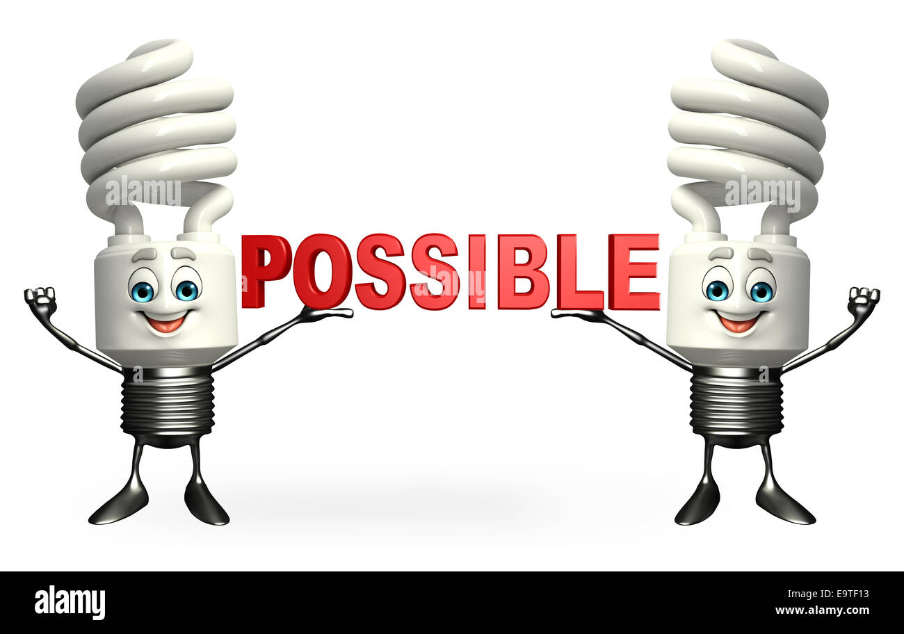 Cartoon Character of CFL with Possible text Stock Photo - Alamy