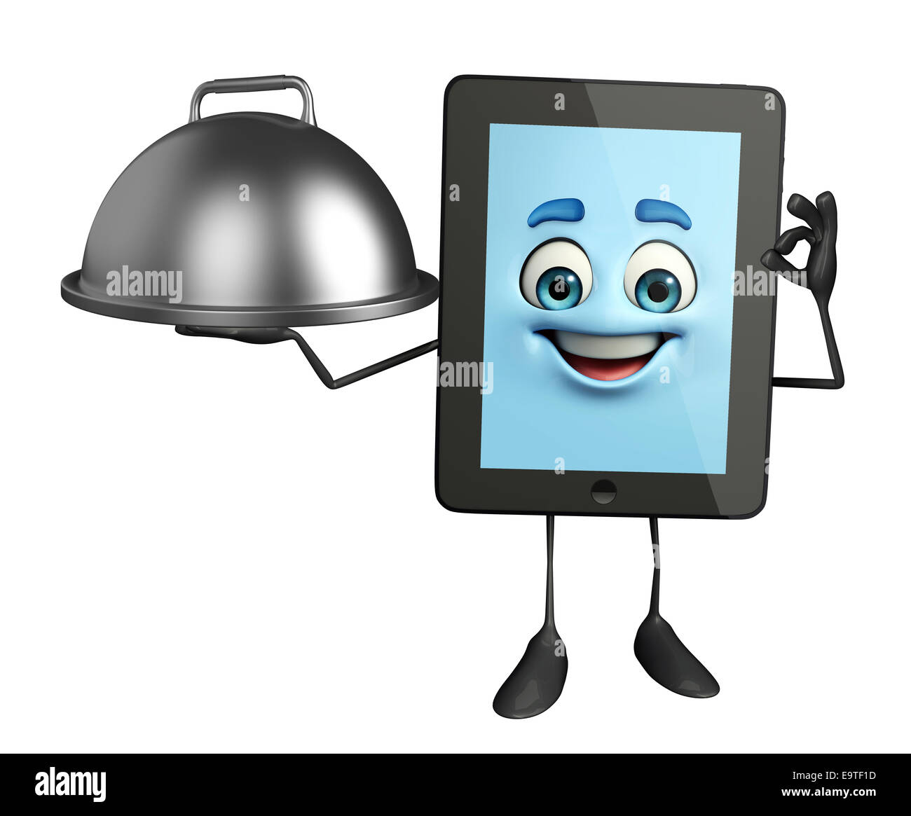 Cartoon character of tab with dish pan Stock Photo - Alamy