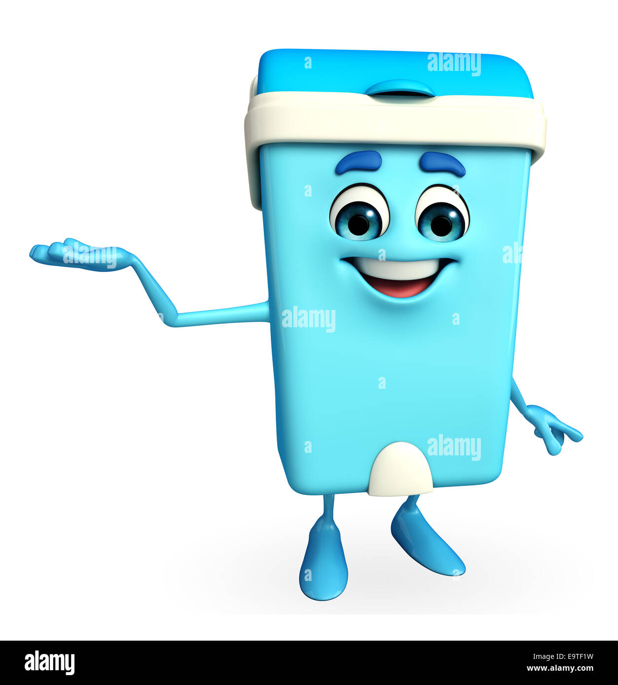 Cartoon Character of Dustbin with holding pose Stock Photo - Alamy